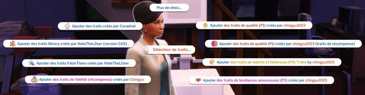 Plus de 200 traits de caractère par Chingyu ! - Mod Sims 4