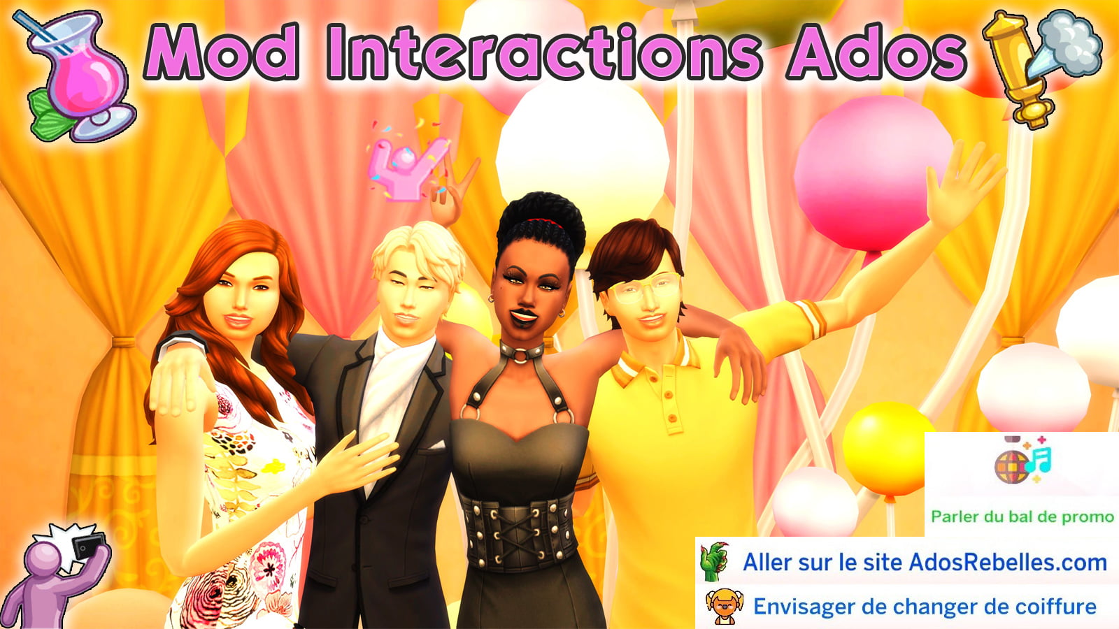 Mod interactions pour ados - Mod Sims 4