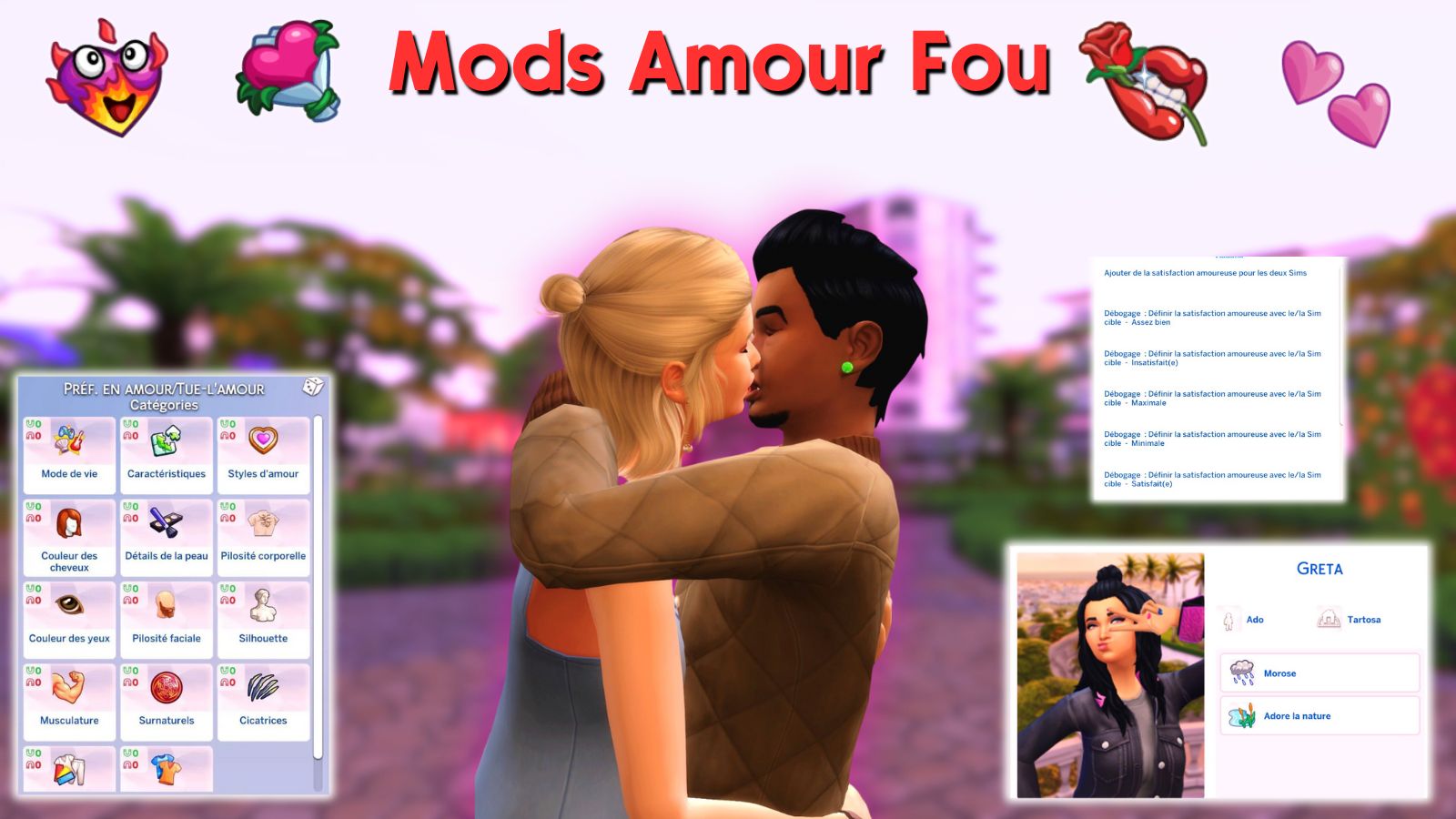 Mods pour le pack Amour Fou des Sims 4 - Mod Sims 4